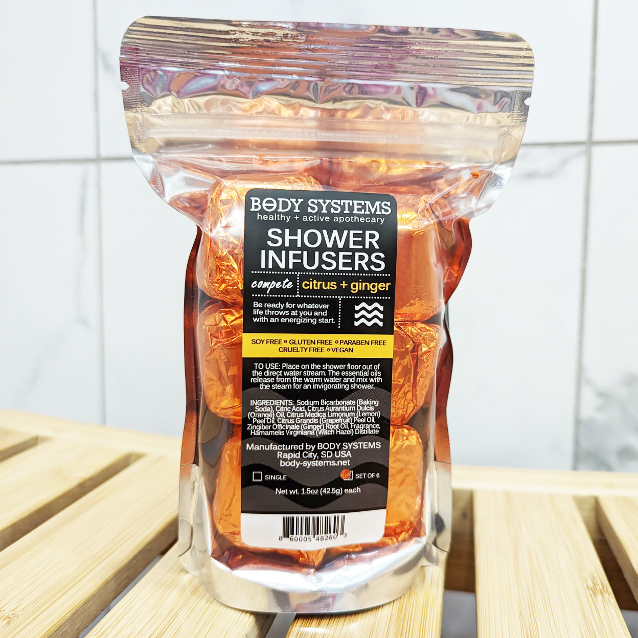 Citrus + Ginger Shower Infusers – Body Systems Skincare